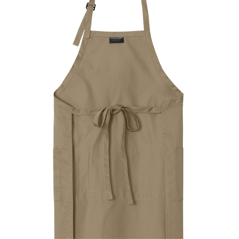Port Authority® Easy Care Extra Long Bib Apron with Front Pockets ...