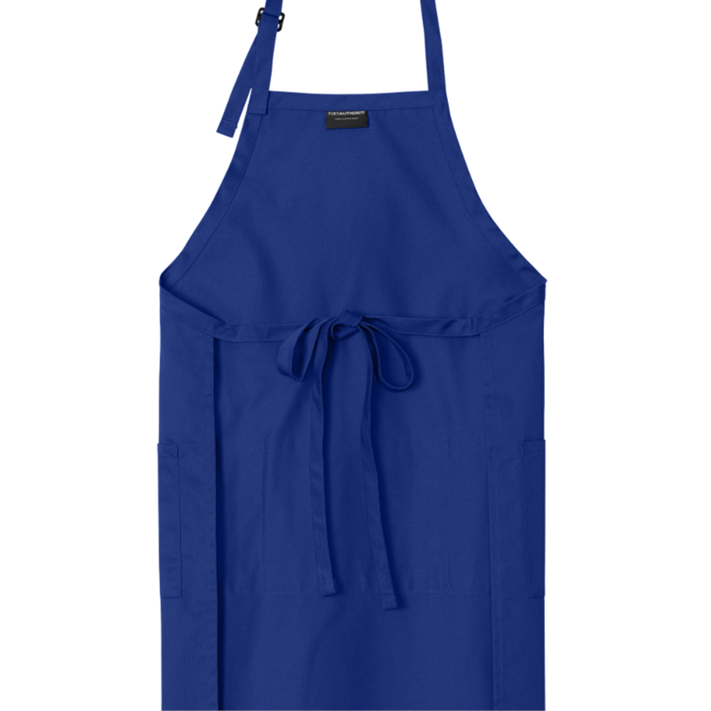 Port Authority® Easy Care Extra Long Bib Apron with Front Pockets ...